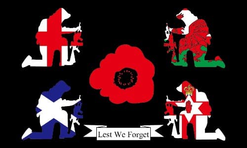 Britain Remembers 5'x3' (Remembrance Day) Lest We Forget - World Flag Shop