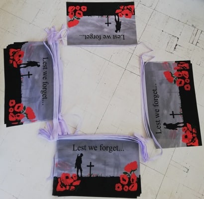 22m 30 flag Lest We Forget bunting (Remembrance Day) - World Flag Shop