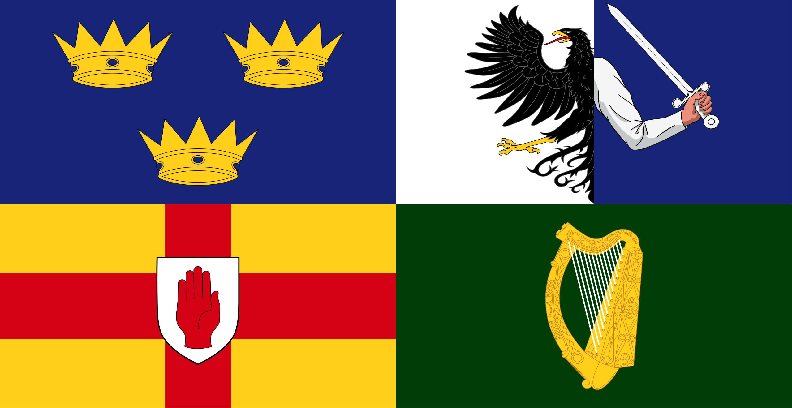 Ireland 4 Provinces Table Flag - World Flag Shop