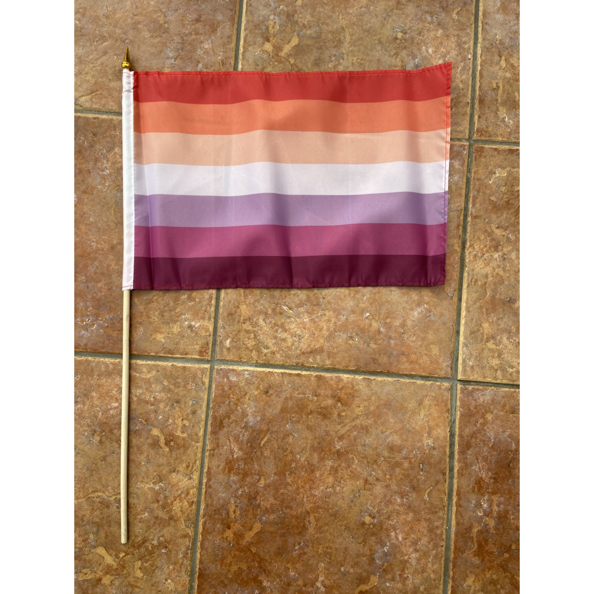 Sunset Lesbian (Gay Pride) large hand flag - World Flag Shop