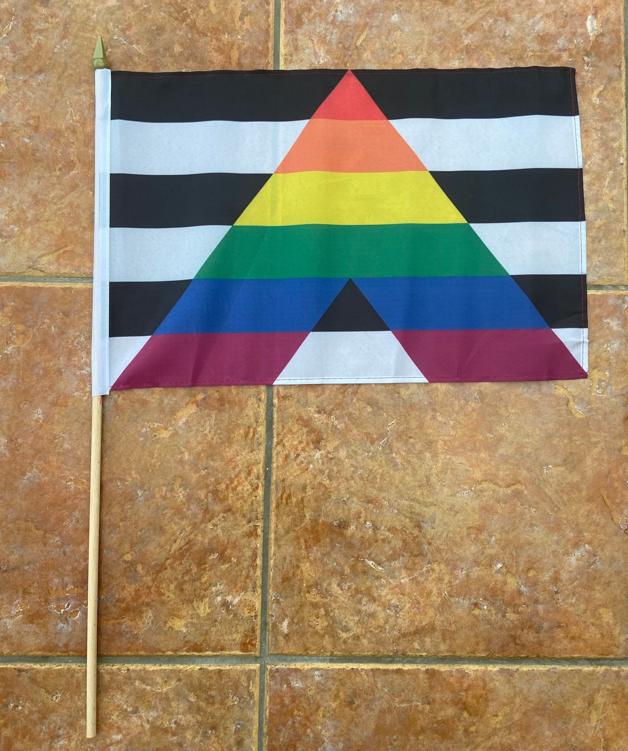 Straight Ally (Gay Pride) large hand flag - World Flag Shop